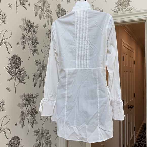Apriori | Tops | Designer White Blouse Longer Back Gathers | Poshmark